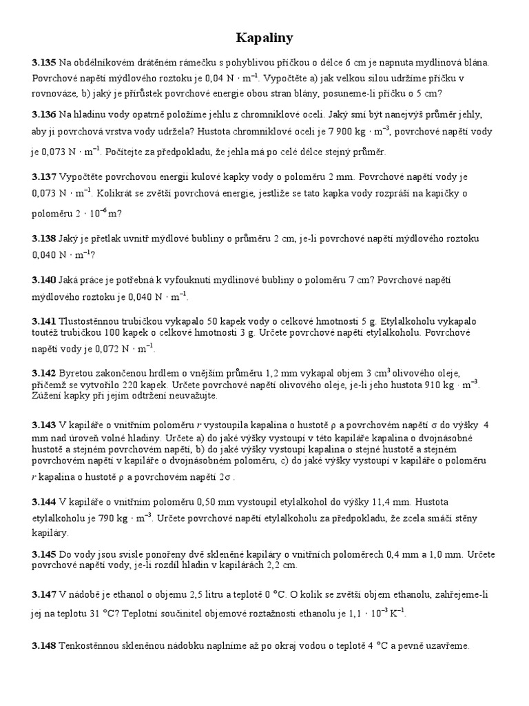 Struktura A Vlastnosti Kapalin | PDF