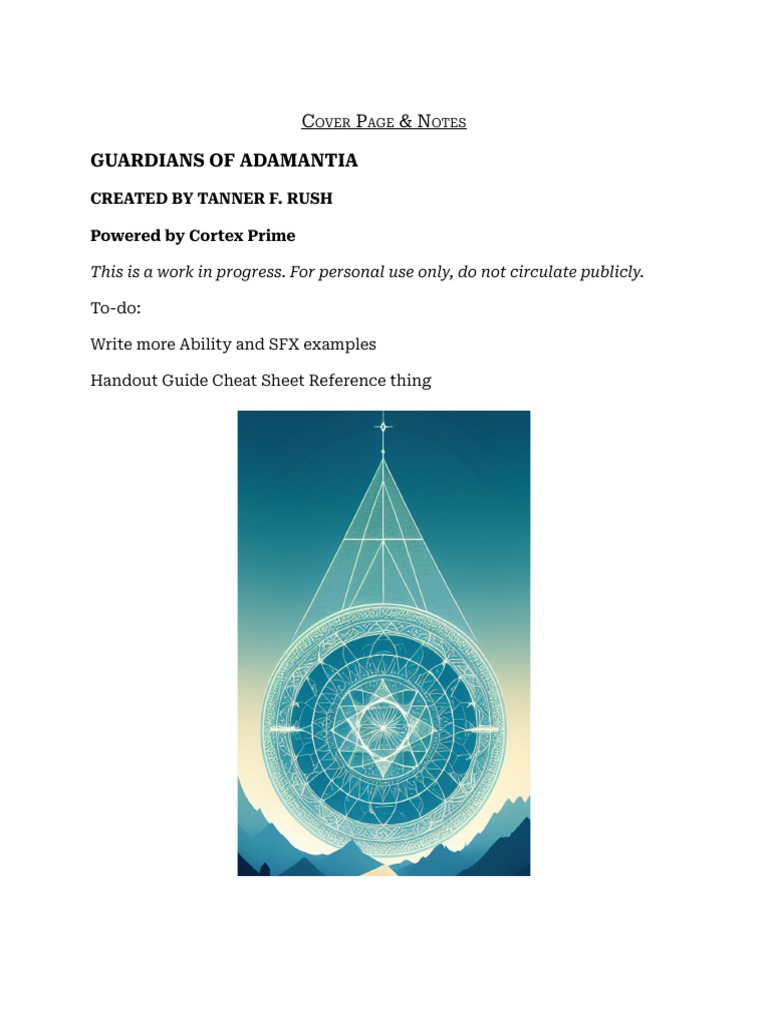 Guardians of Adamantia RPG | PDF | Young Adult