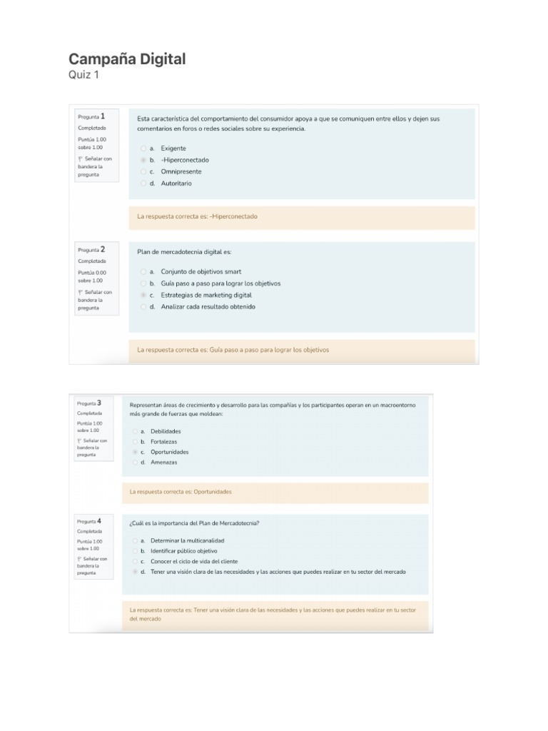 Campaña Digital Quiz 1 | PDF