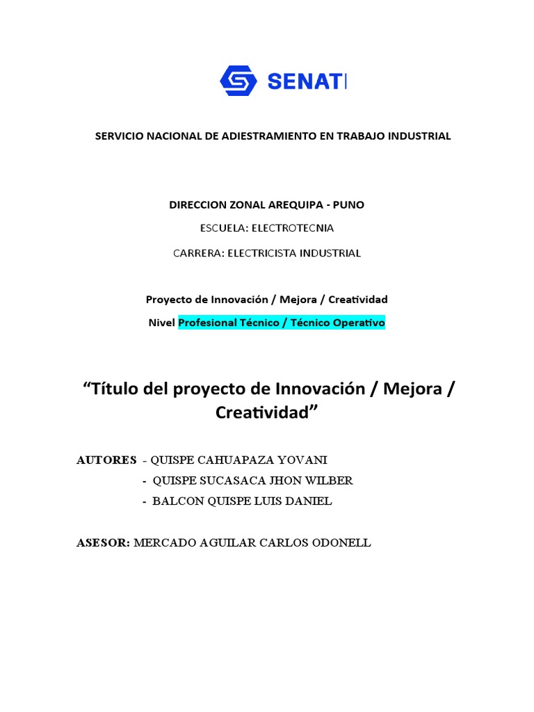 Proyecto de Innovacion-1 | PDF Proyecto de Innovacion-1 | PDF