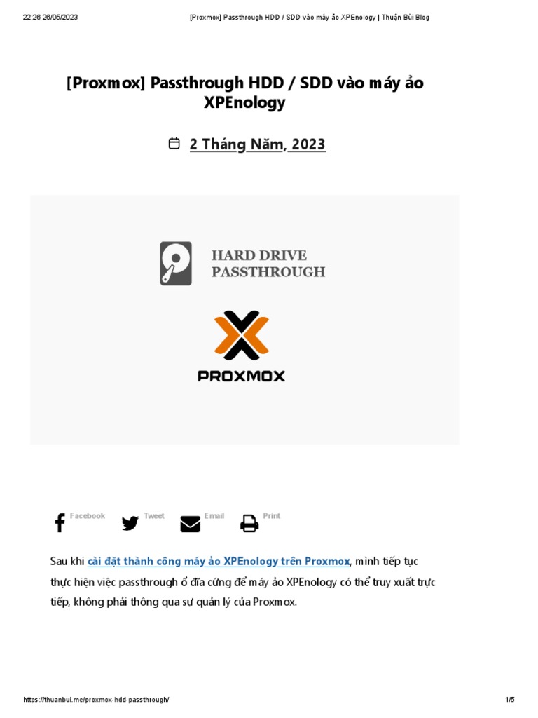 (Proxmox) Passthrough HDD - SDD vào máy ảo XPEnology - Thuận Bùi Blog | PDF