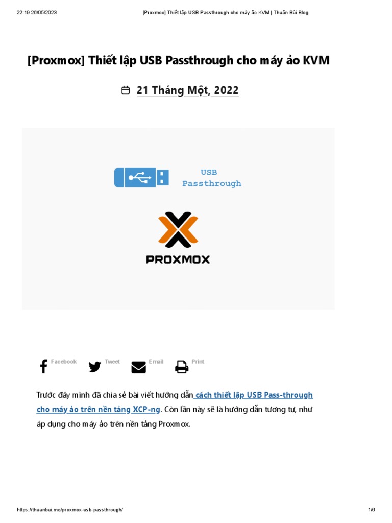 (Proxmox) Thiết lập USB Passthrough cho máy ảo KVM - Thuận Bùi Blog | PDF