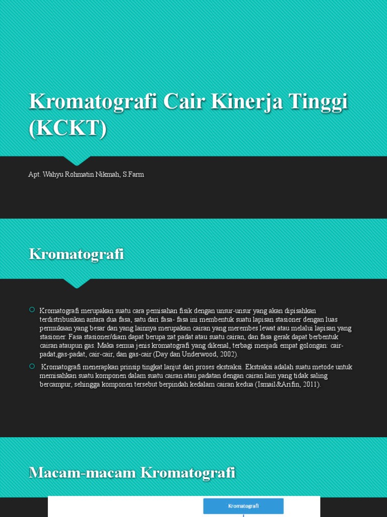 Kromatografi Cair Kinerja Tinggi (KCKT) | PDF