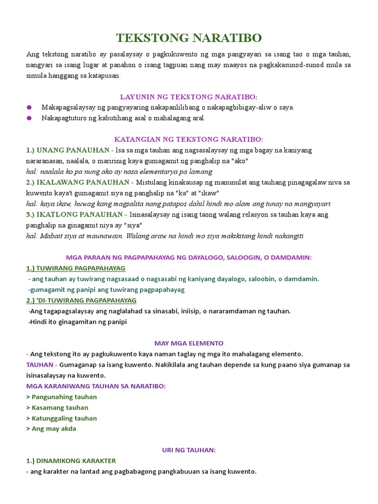 Filipino 8 Matatag Week 5 Quarter 1 Tekstong Deskriptibo Example