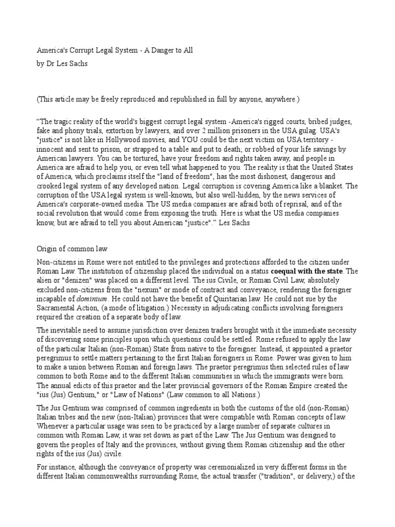 America's Corrupt Legal System Exposed | PDF | Bribery | Prison