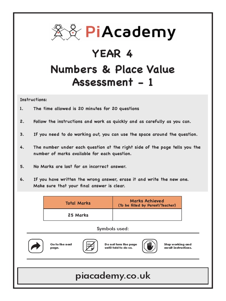 Year 4 Numbers and Place Value Assessment 1 Ubv | PDF