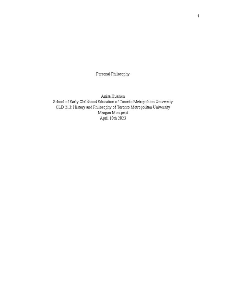 Cumulating Paper and Personal Philosophy | PDF