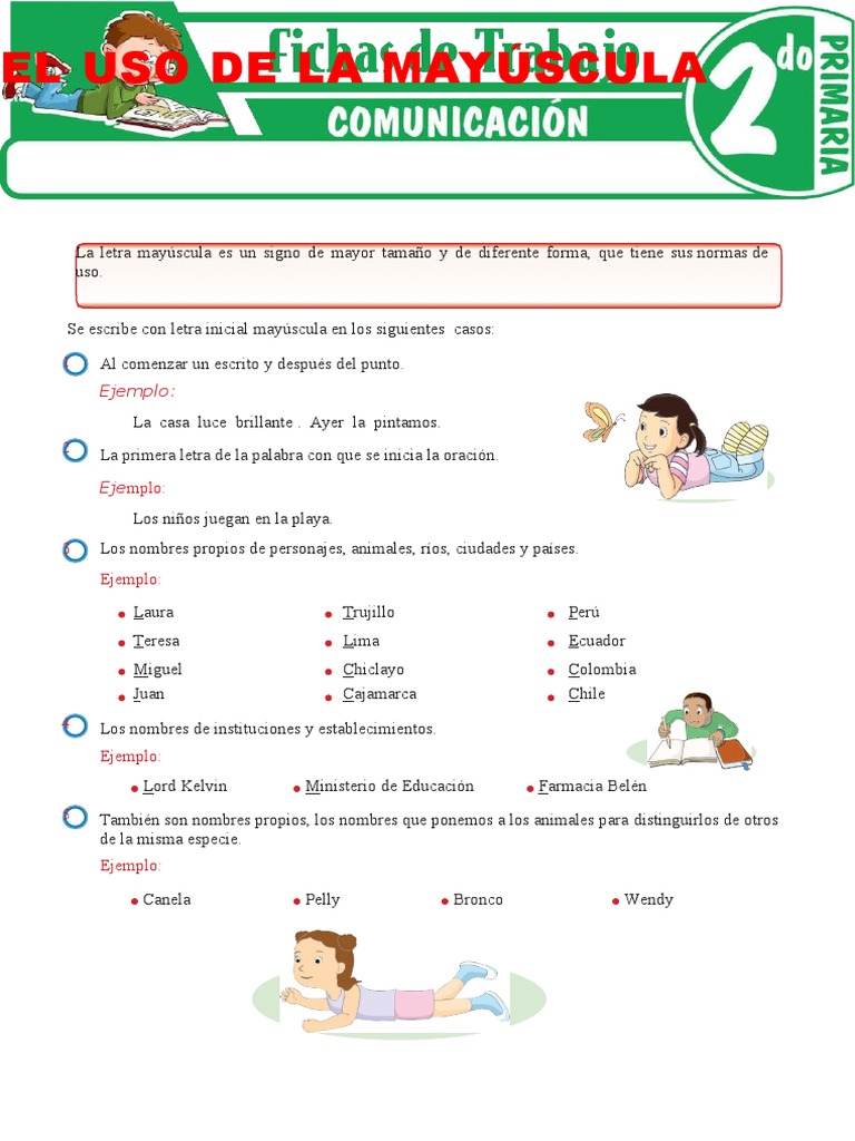 El Uso de La Mayúscula para Segundo Grado de Primaria | PDF