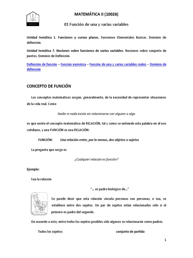 Funcion de Una y Varias Variables Teoria | PDF | Función (Matemáticas) | Conjunto (Matemáticas)