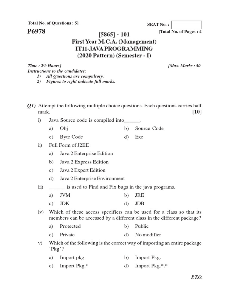 Mca (Management) 2020 Pattern | Download Free PDF | Internet Protocols | Ip Address