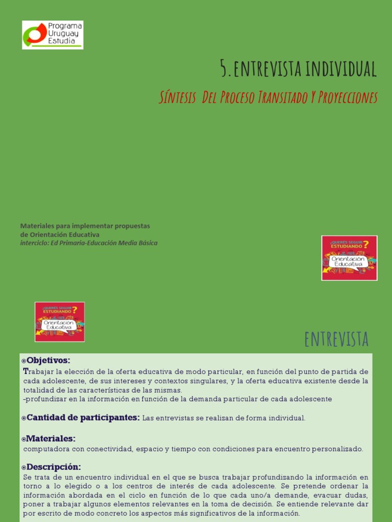 5. Dossier. entrevista individual | PDF