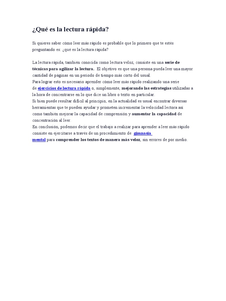 lectura rapida | PDF