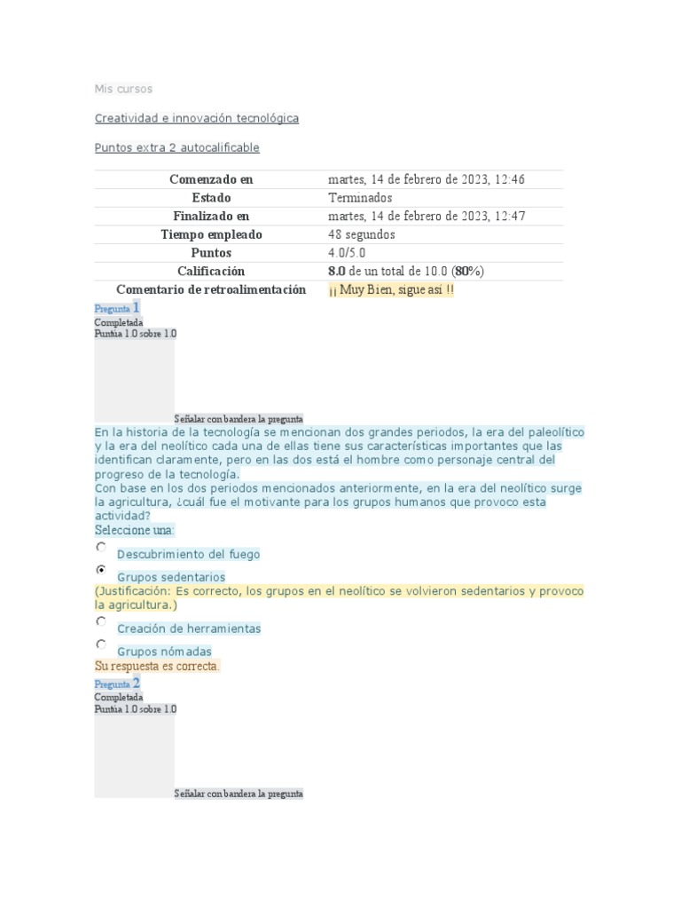 Semana 2 - Puntos Extra | PDF