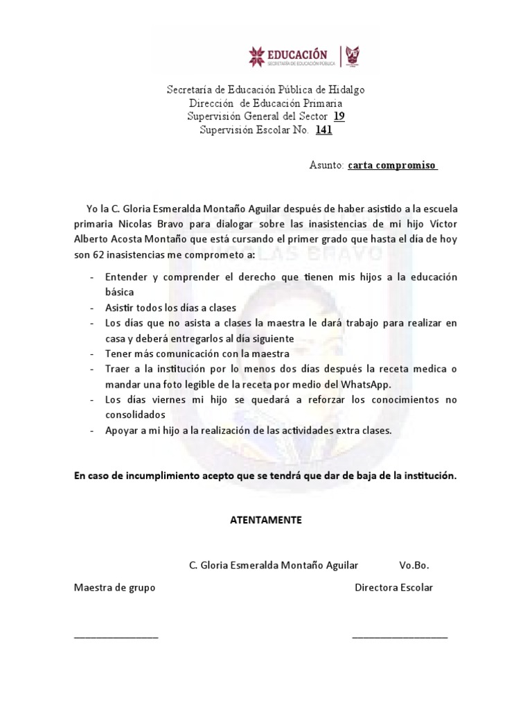 Carta Compromiso | PDF | Salud y bienestar