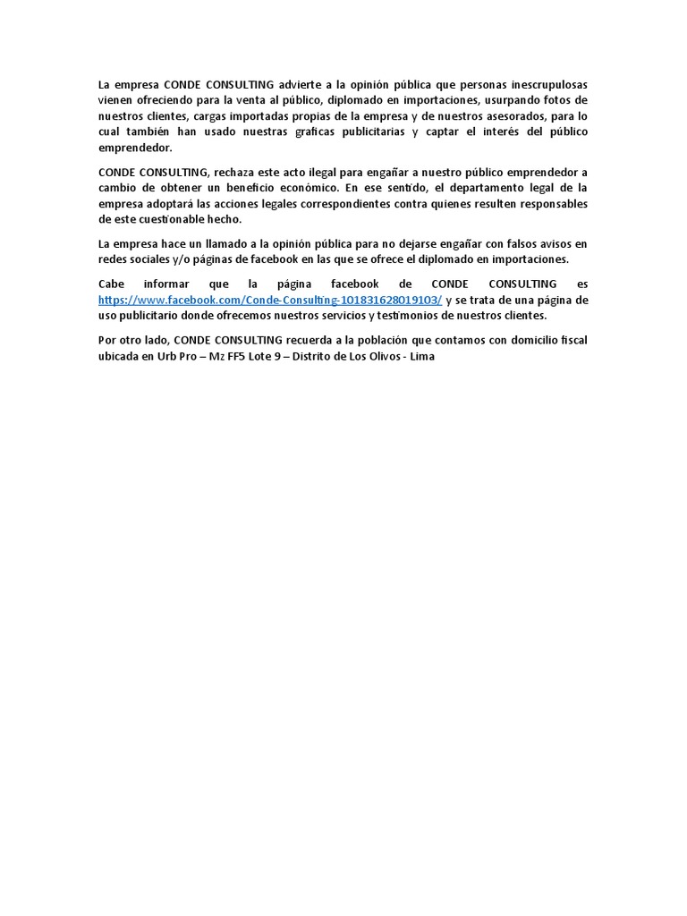 Comunicado Octubre | PDF