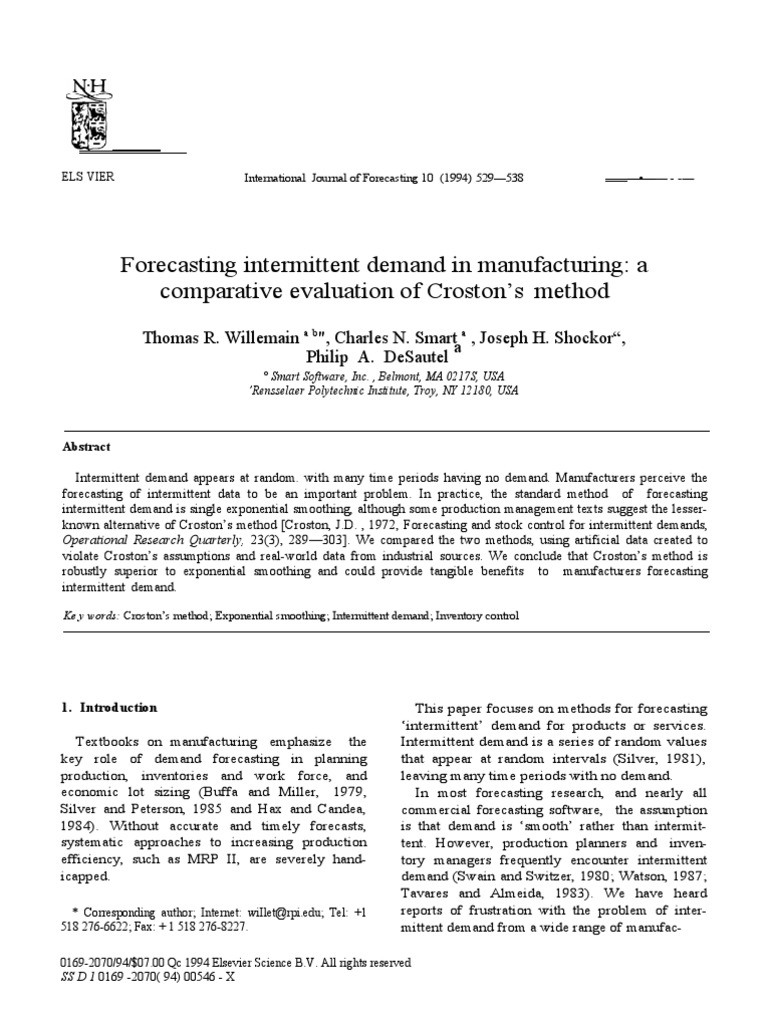 Croston Method | PDF | Estimator | Forecasting
