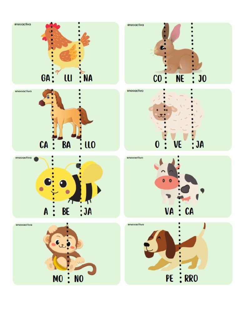 Rompecabezas de Sílabas Segmentadas | PDF