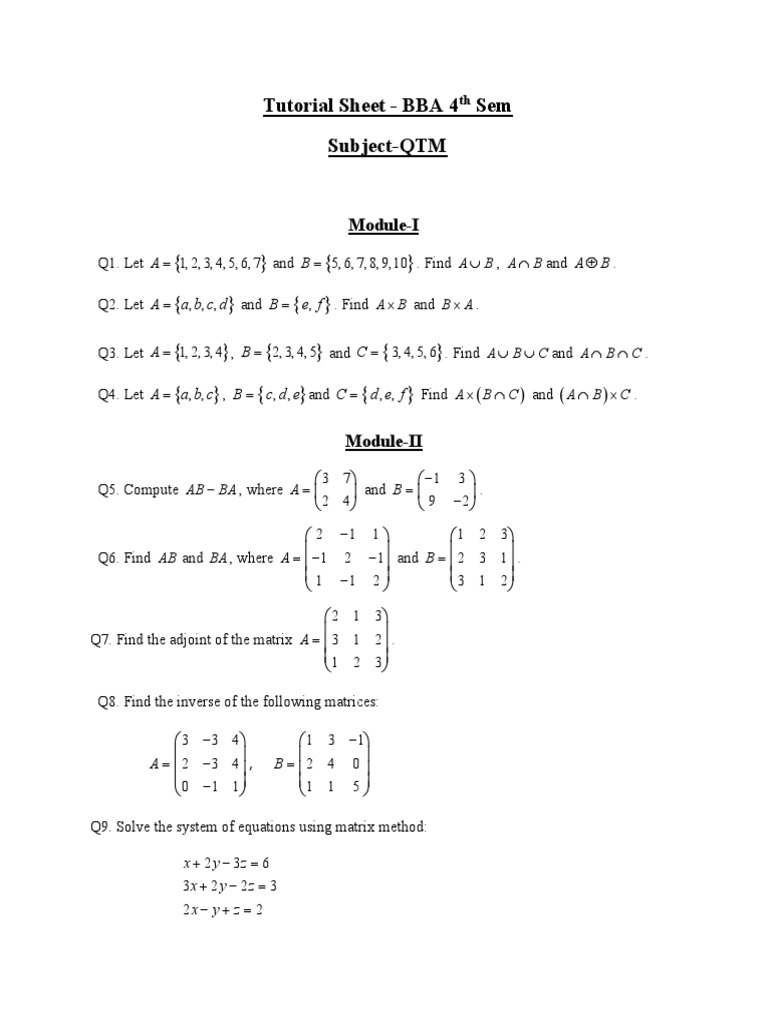 Model Question of QTM for End Sem BBA 4th sem | PDF | Maxima And Minima | Mathematical Analysis