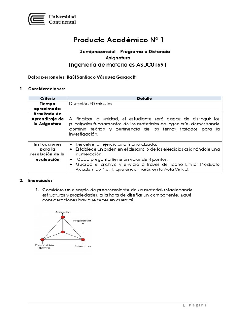 Producto Academico N°1 Ingenieria de Materiales | PDF | Electrón | Ciencias fisicas