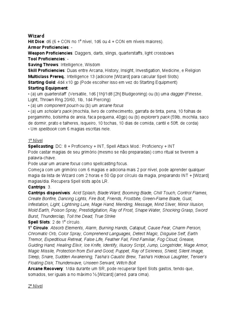 Classe - Wizard | PDF