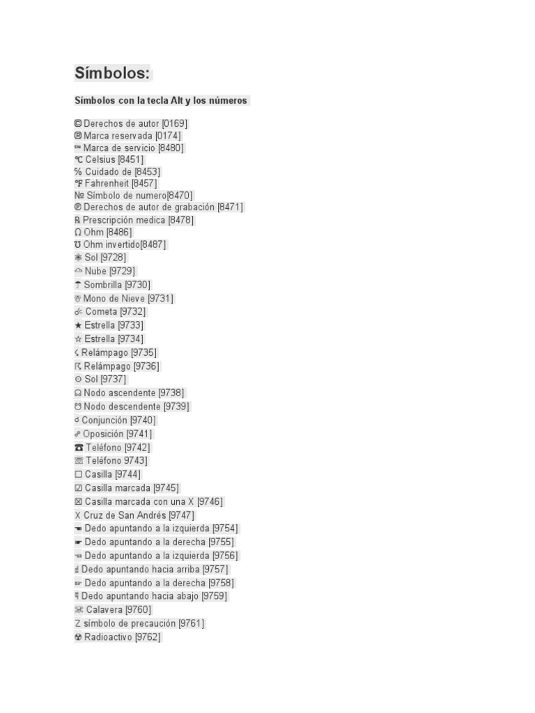 Simbolos Ascii | PDF | Signo Astrológico | Astrología