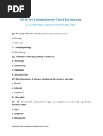 Pathophysiology MCQs with Answers PDF | PDF | Anemia | Tissue (Biology)