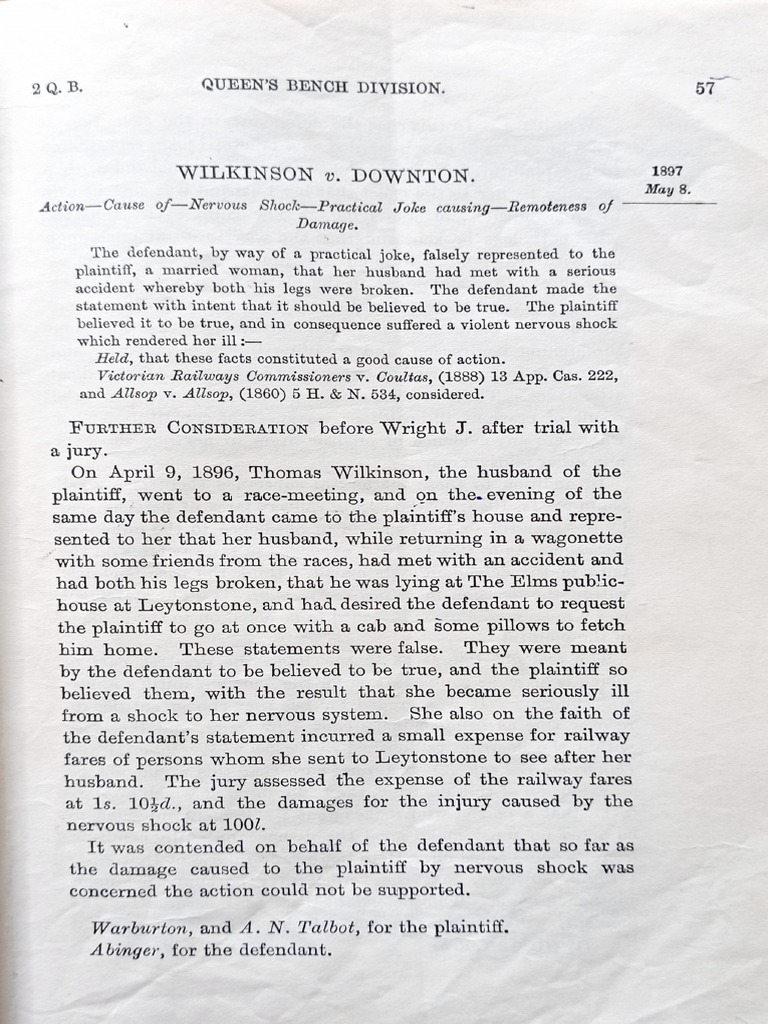Wilkinson V Downtown | PDF
