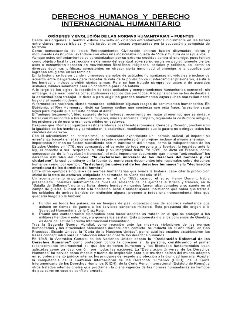 Derechos Humanos Y Derecho Internacional Humanitario Pdf Ley