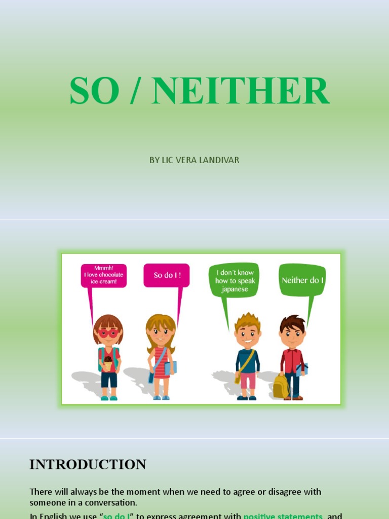 "Mastering 'So' and 'Neither' in English" | PDF | Verb | Linguistic ...