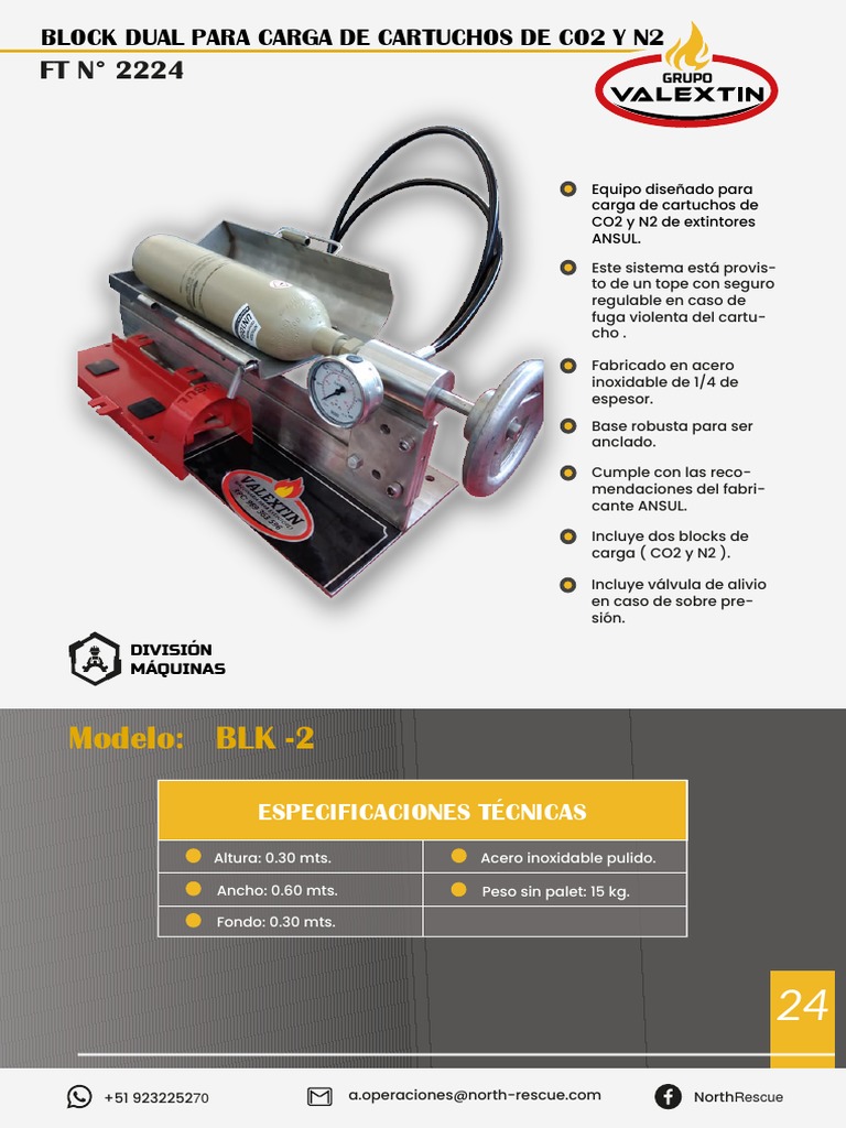 Pag. 24 BLK 2 Block para Cartuchos ANSUL CO2 y N2 | PDF
