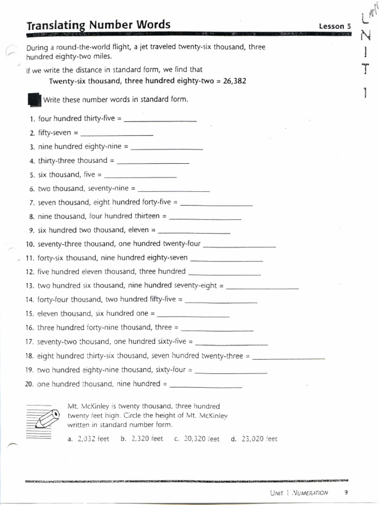 03-Translating Number Words | PDF