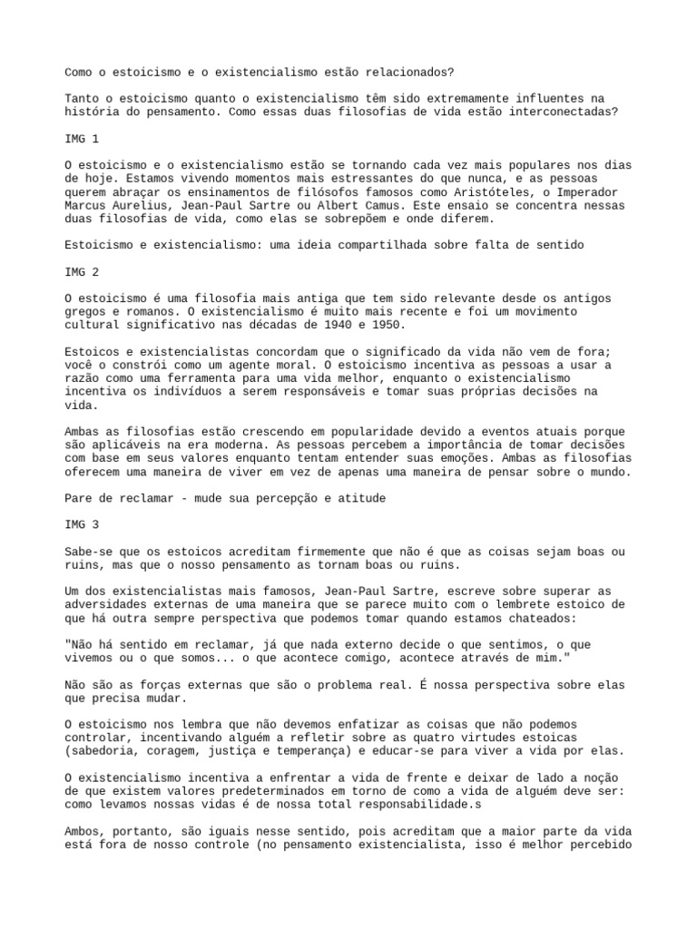 How Are Stoicism and Existentialism Related? | PDF | Existencialismo ...