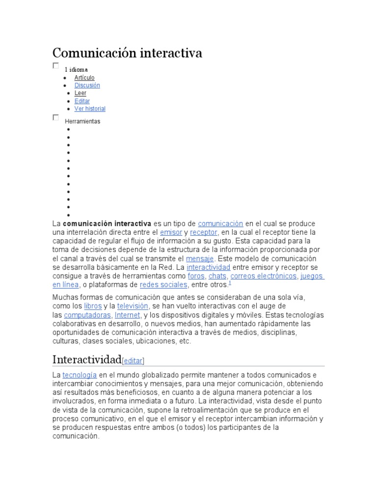 Comunicación Interactiva | PDF | Comunicación | Internet