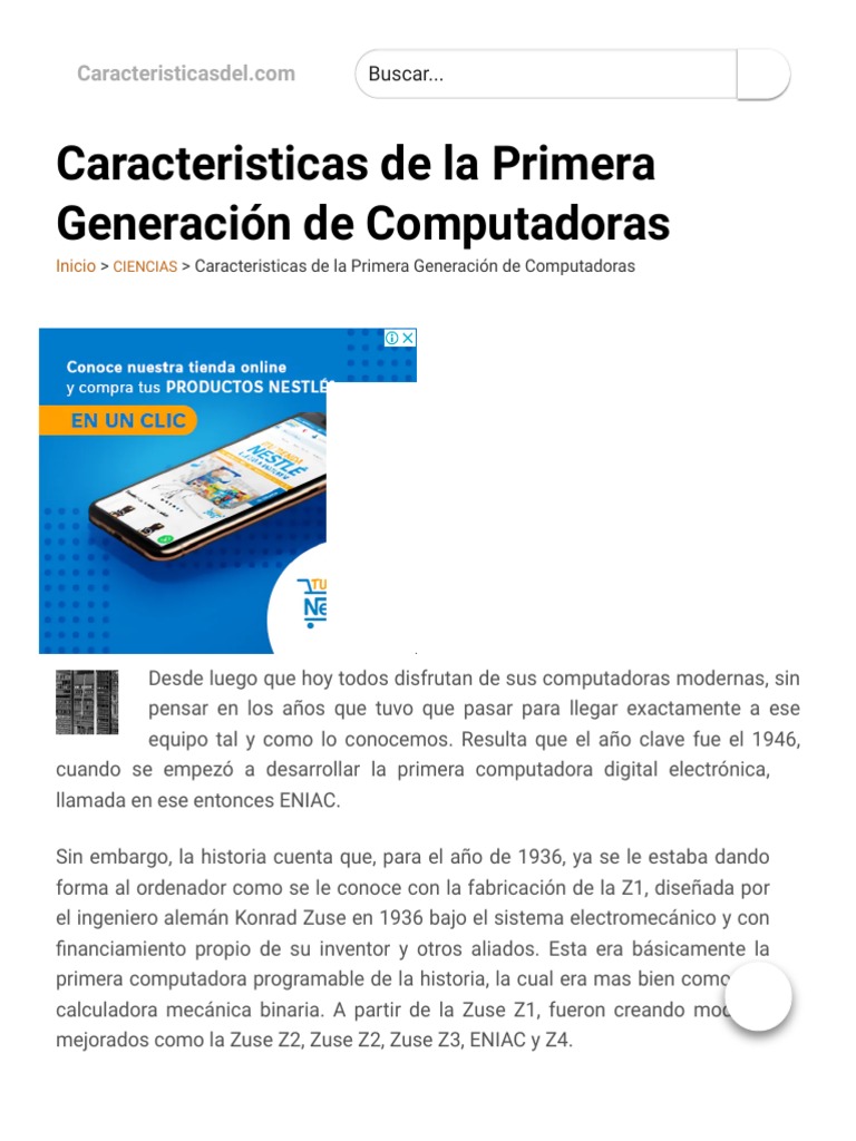 Características de la Primera Generación | PDF | Electrónica ...