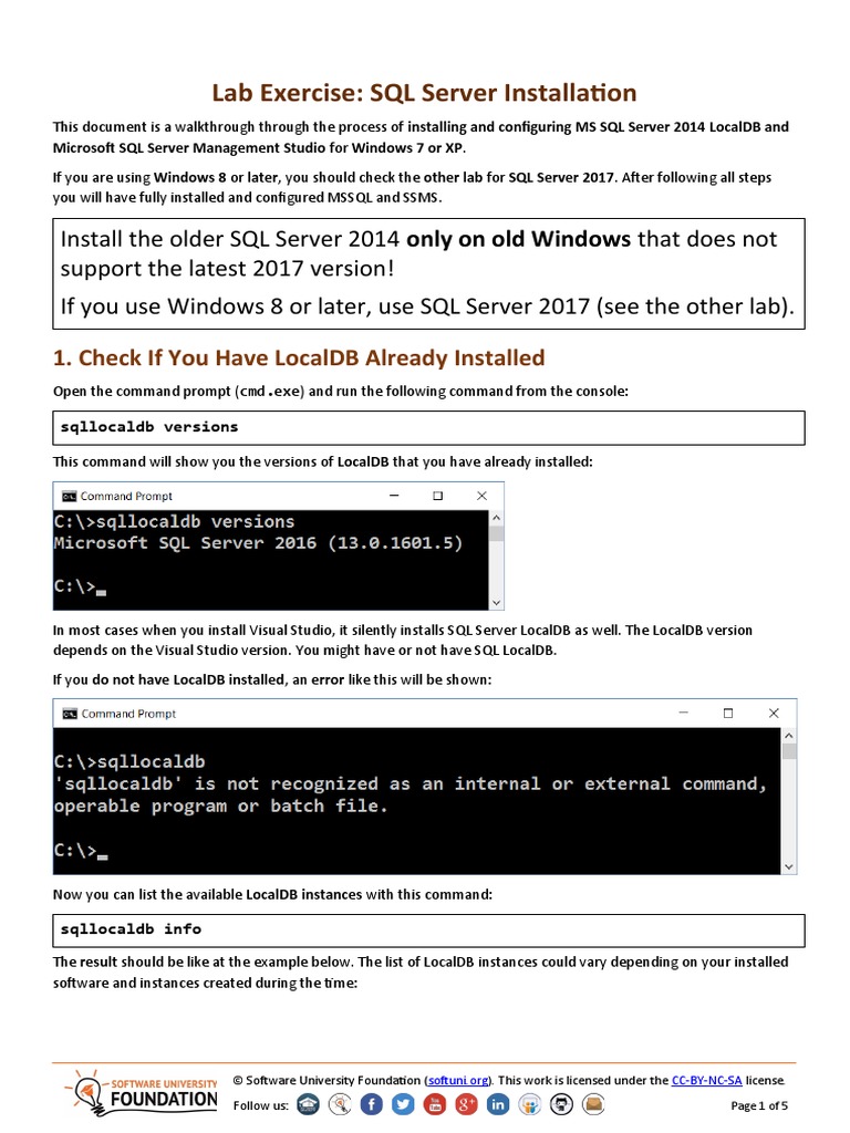 Database-Introduction-Installation-Guide-Win7 | PDF | Microsoft Sql ...