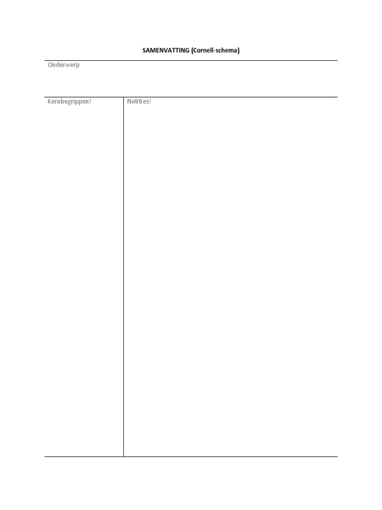 Cornell Schema LEEG | PDF