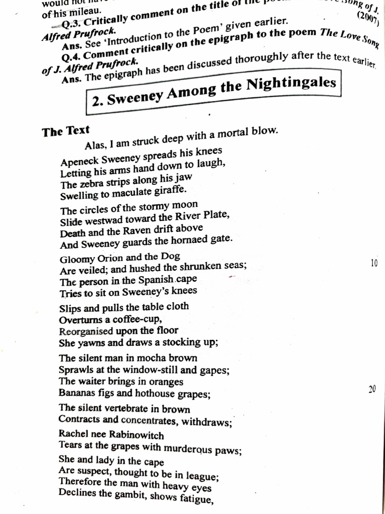 Sweeney. TS Eliot | PDF