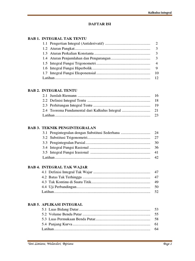 Buku Kalkulus Integral | PDF