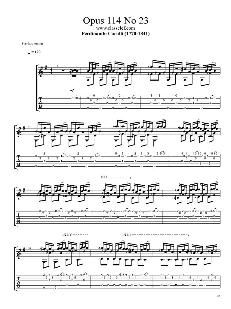 Carulli Opus 114 No 23 Sheet Music | PDF