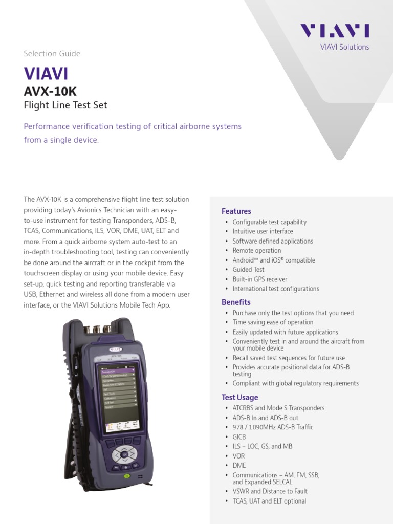 Avx 10k Flight Line Test Set Selection Guides en | PDF | Wireless ...