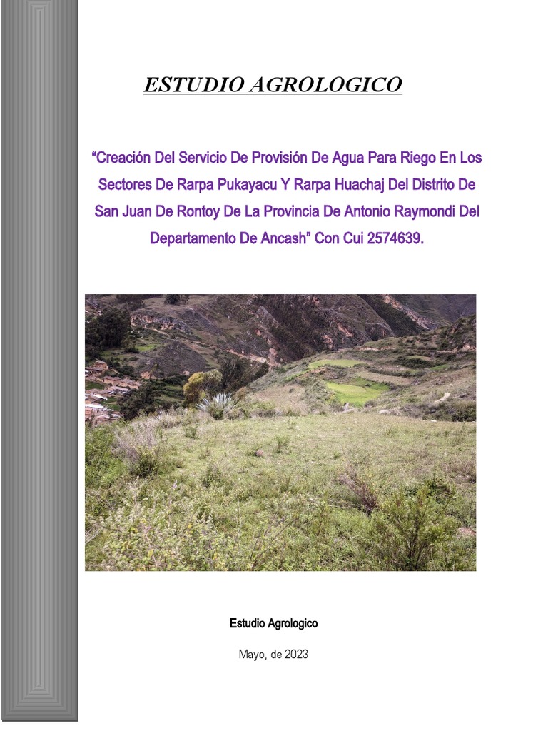 Estudio Agrologico | PDF | Agricultura | Química