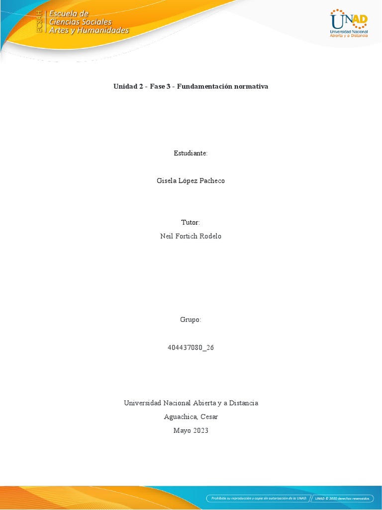 Unidad 2 - Fase 3 - Fundamentación Normativa | PDF