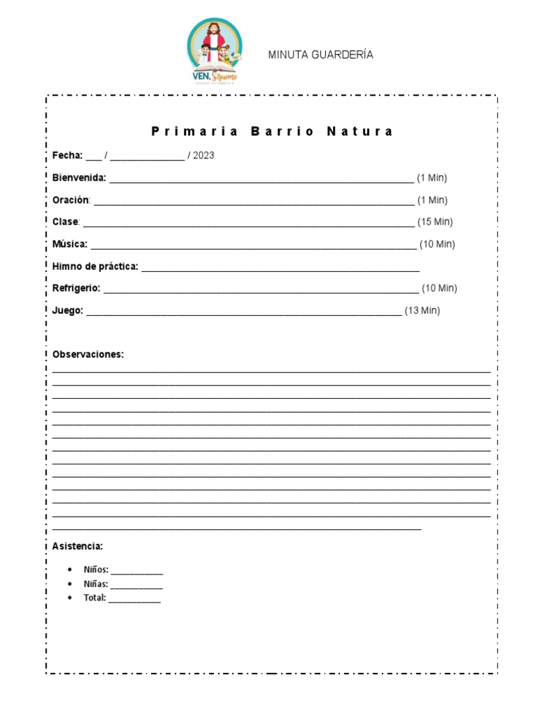Minuta Guardería | PDF