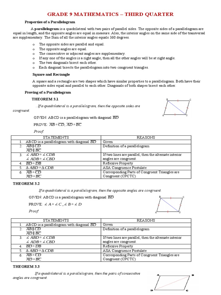 G9 Math | PDF | Triangle | Rectangle