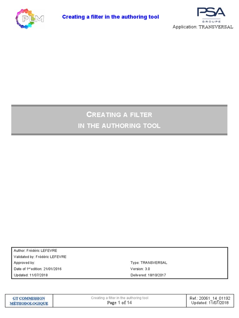 14 01192 METHODOLOGY Creating A Filter in The Authoring Tool | PDF ...