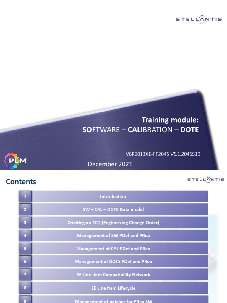 PLM Stellantis Training SW Cal Dote 2013xe 2021a | PDF | Product ...