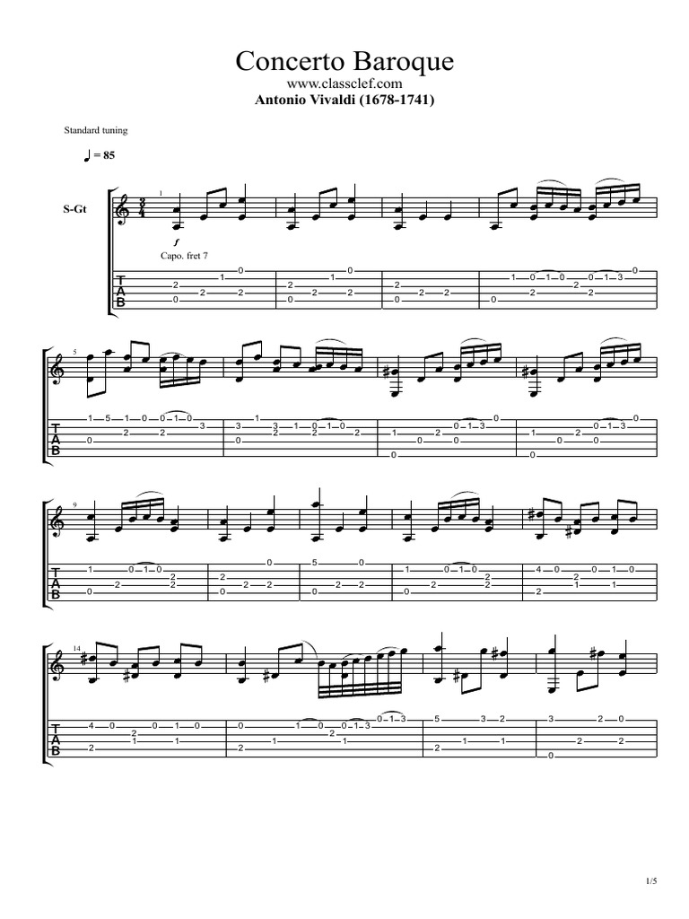 Concerto Baroque by Antonio Vivaldi | PDF | Necked Lutes | Elements Of ...