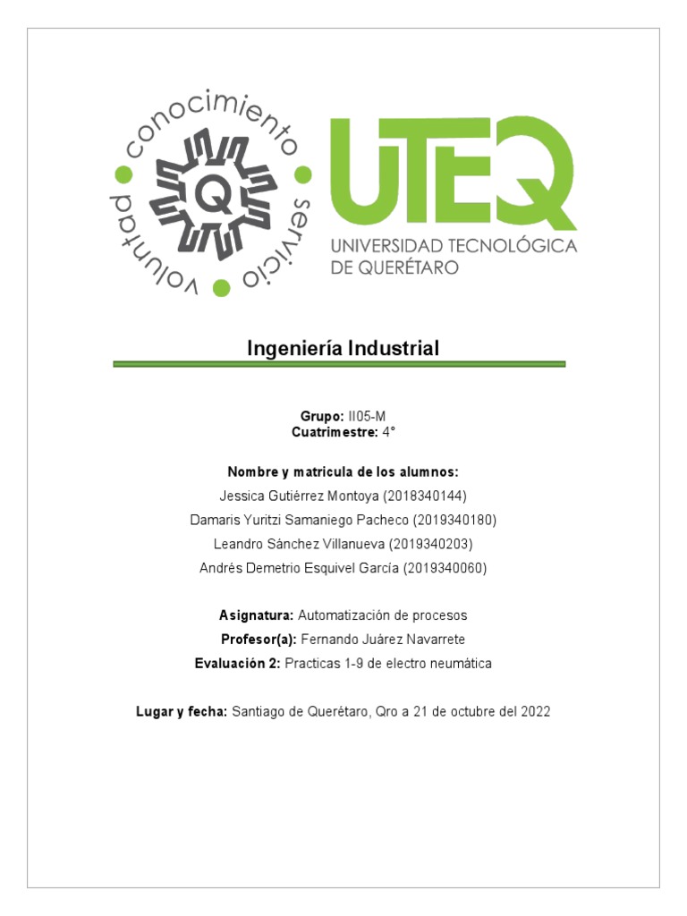 Evaluación 2 - Practicas de Electroneumatica | PDF | Relé | Automatización