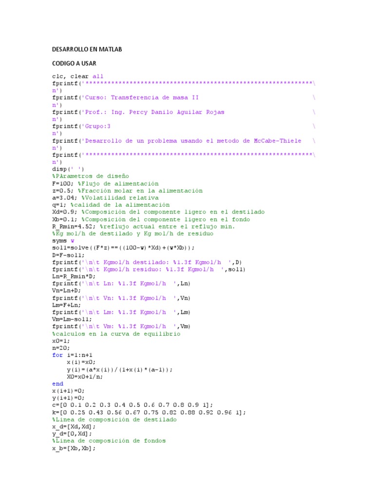 Desarrollo en Matlab 2 | PDF | Procesos industriales | Tecnicas