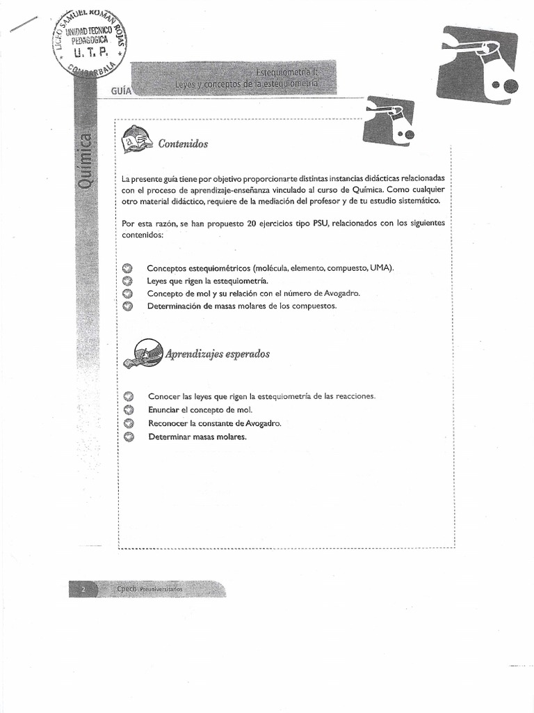 Guía Química Estequiometría Pdf
